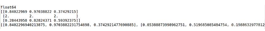  numpy np array np asarray tolist 