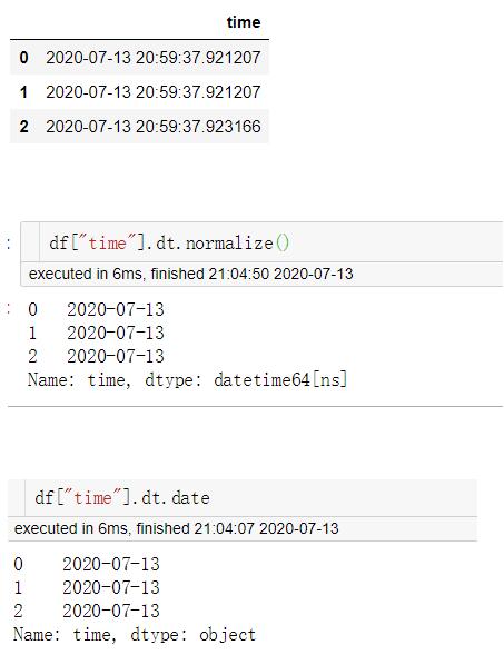Python pandas dt 
